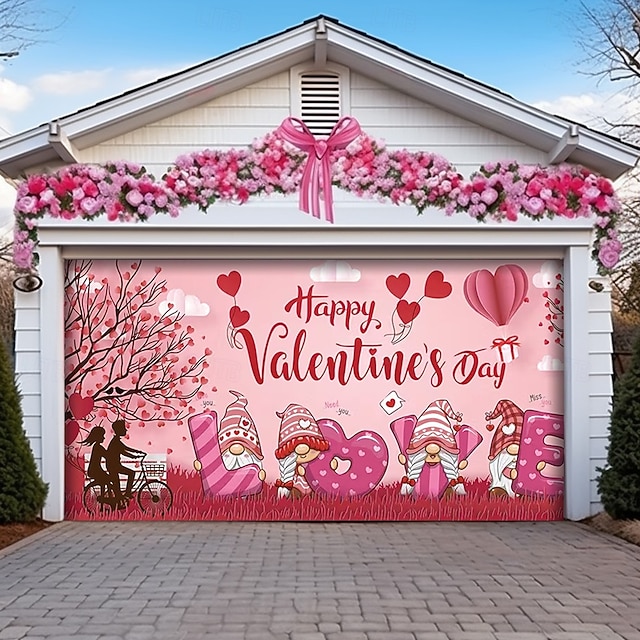 Valentine's Day Garage Door Cover Large Hanging Backdrop Love Vintage ...