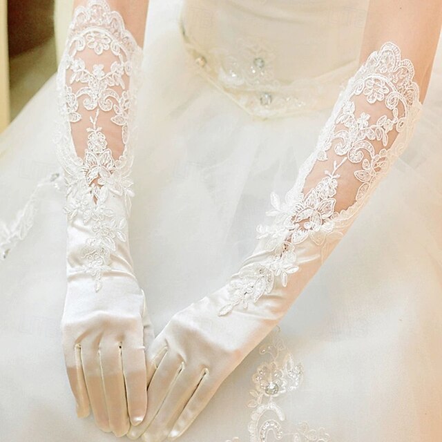 Terylene Knee-Length Glove Elegant / Stylish With Embroidery / Pure ...