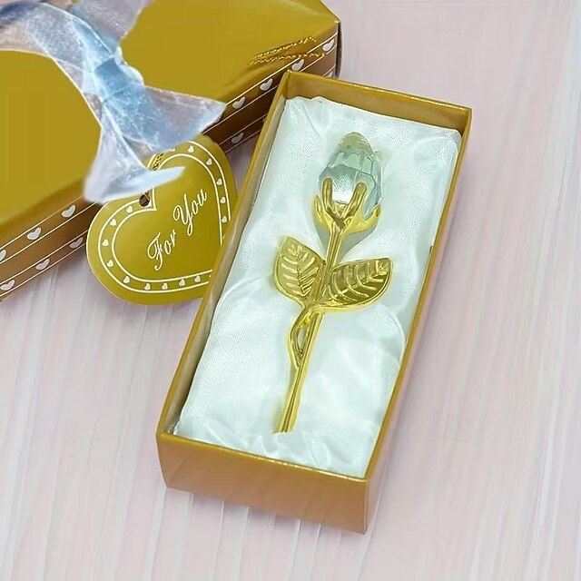 5-Piece Romantic Crystal Rose Set, Home Décor & Gift for Valentine’s ...