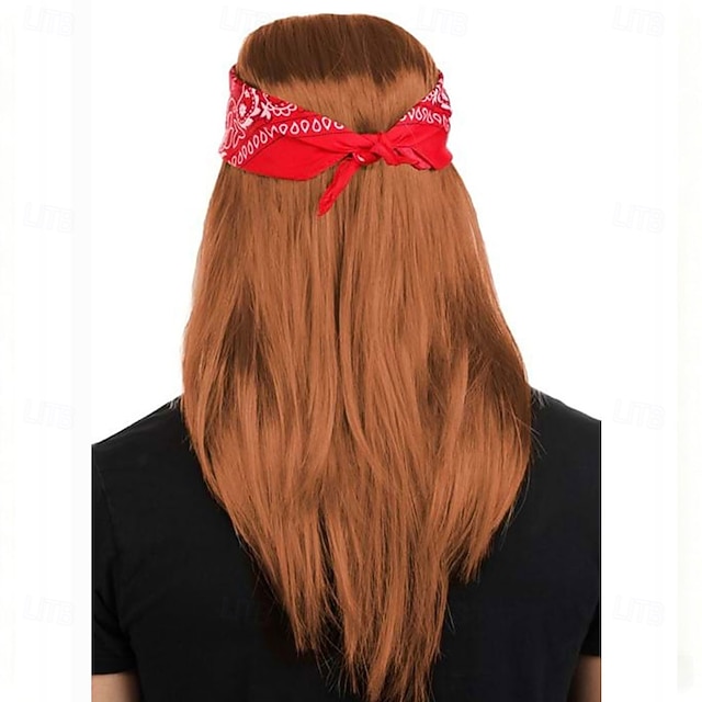 Synthetic Wig Straight With Headband Machine Made Wig Long Brown ...