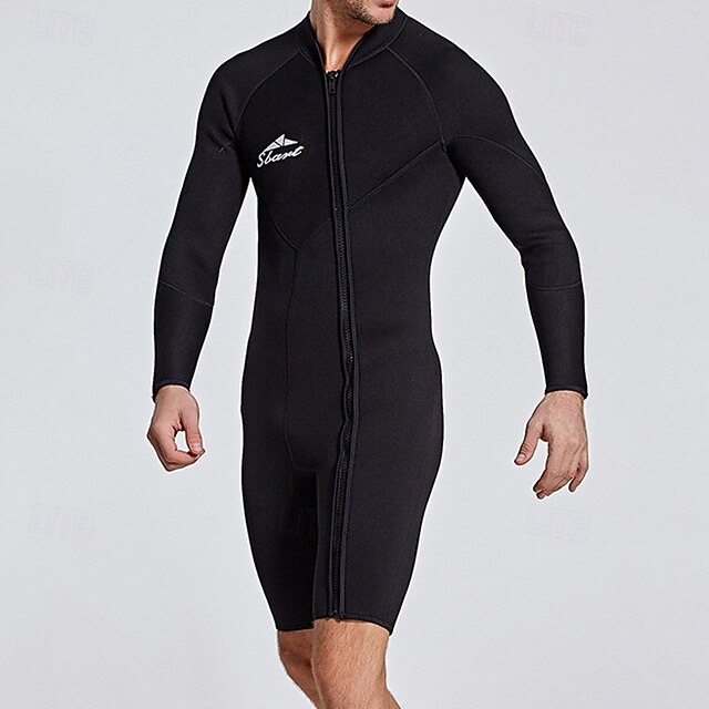 Men's 3mm Neoprene Dive Wetsuit Rash Guard Stretchy Long Sleeve Front ...