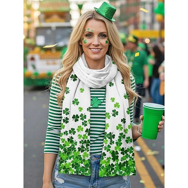 Women's Velvet-Feel Polyester St. Patrick's Day Scarf, Multiple ...