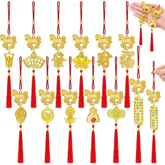 12/24 pieces 2026 Year of the Horse Hanging Ornaments Spring Festival Decorations Auspicious ...