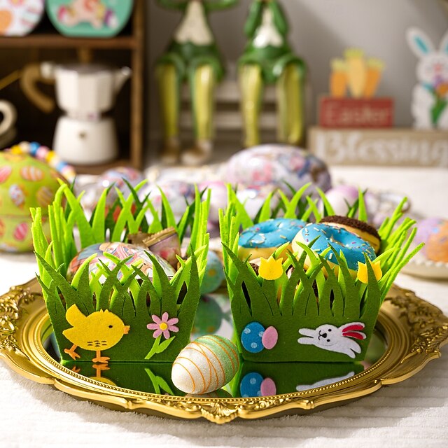 3 Pack Easter Bunny Storage Baskets, Nonwoven Fabric Bins with Easter ...