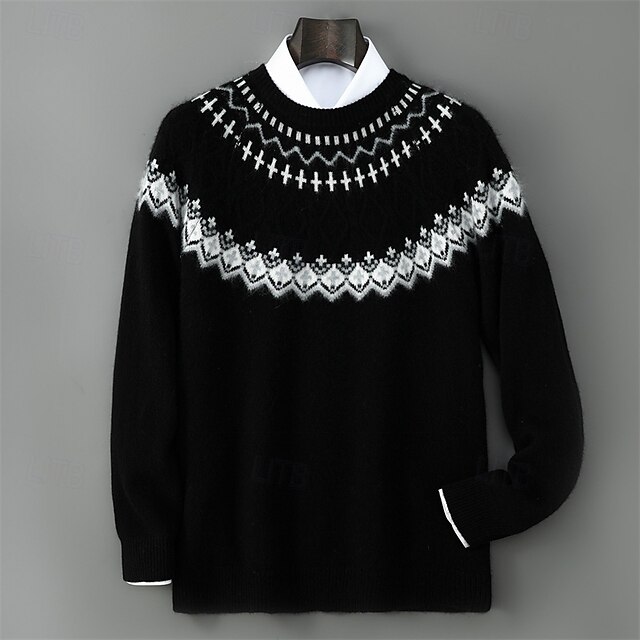 Homme Pull Pull Tricoté Côtelé Tricoter Hauts Réguliers Tricoté ...