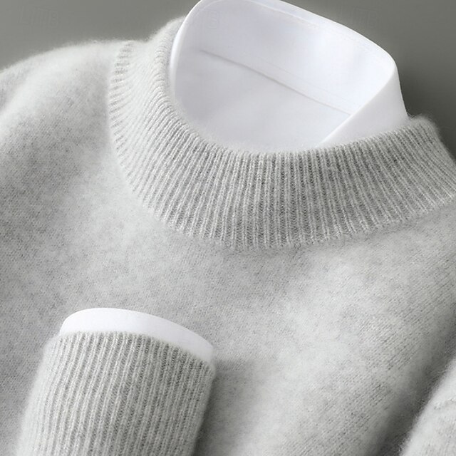Homme Pull Pull en laine Côtelé Tricoter Hauts Réguliers Tricoté Uni ...
