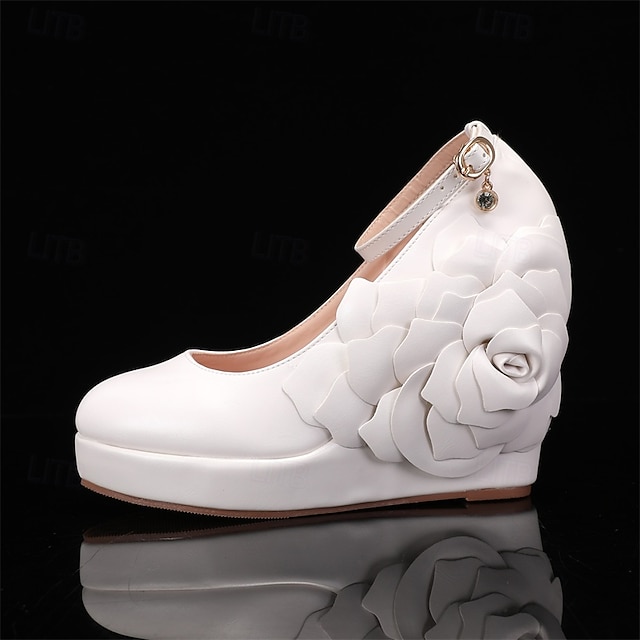 Women's Cocktail Prom Evening Party Buckle Appliques Platform Round Toe ...