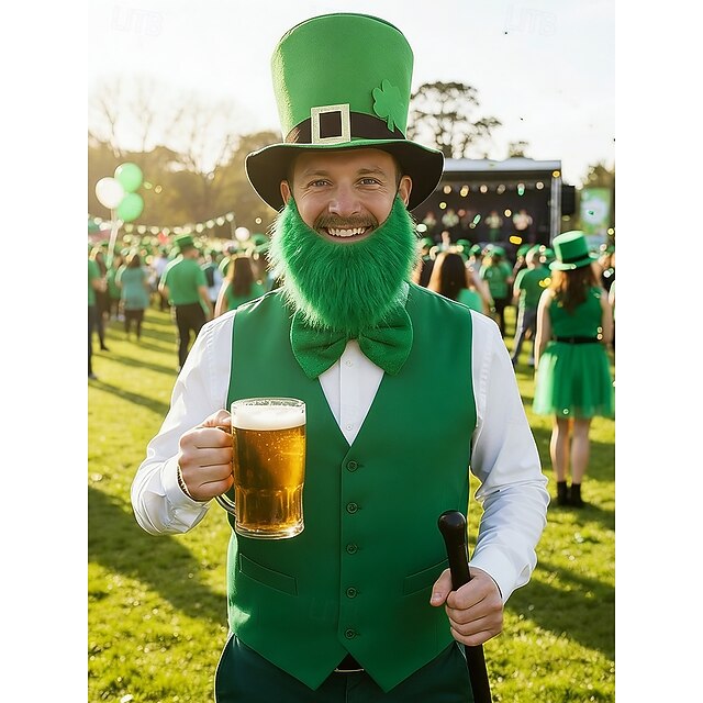 Men's St. Patrick's Day Leprechaun Costume Accessory Set, Polyester ...