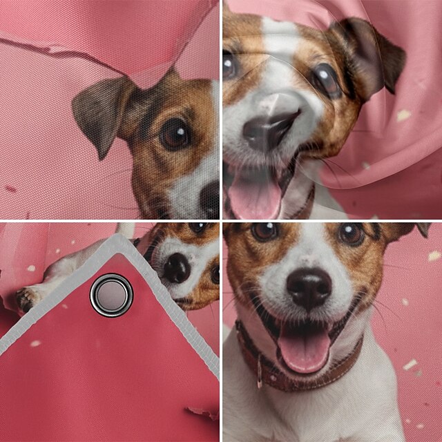 Valentine's Day Garage Door Cover, 2D Flat Print Cute Dog Breaking ...