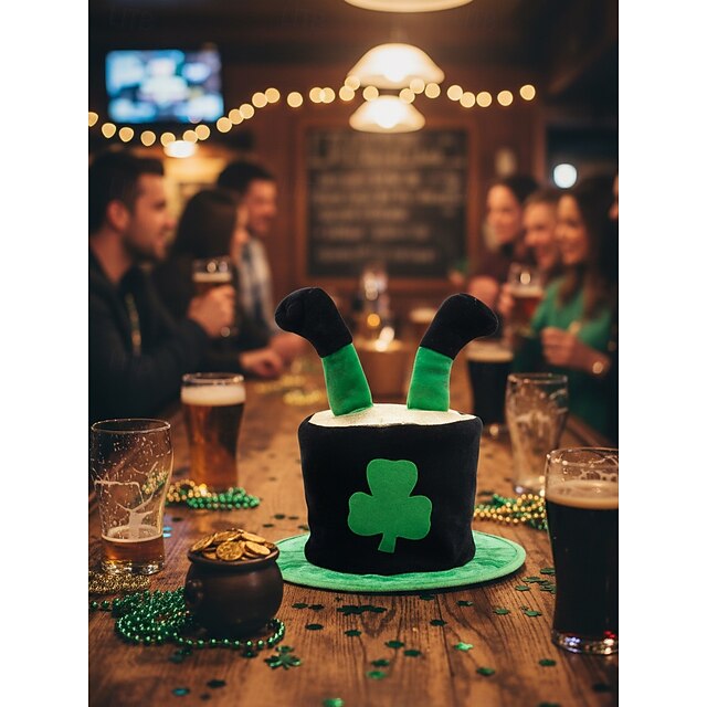 Men's St. Patrick's Day Novelty Leprechaun Legs Hat – Soft Plush ...