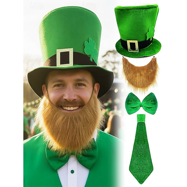 Men's St. Patrick's Day Leprechaun Costume Accessory Set, Polyester ...