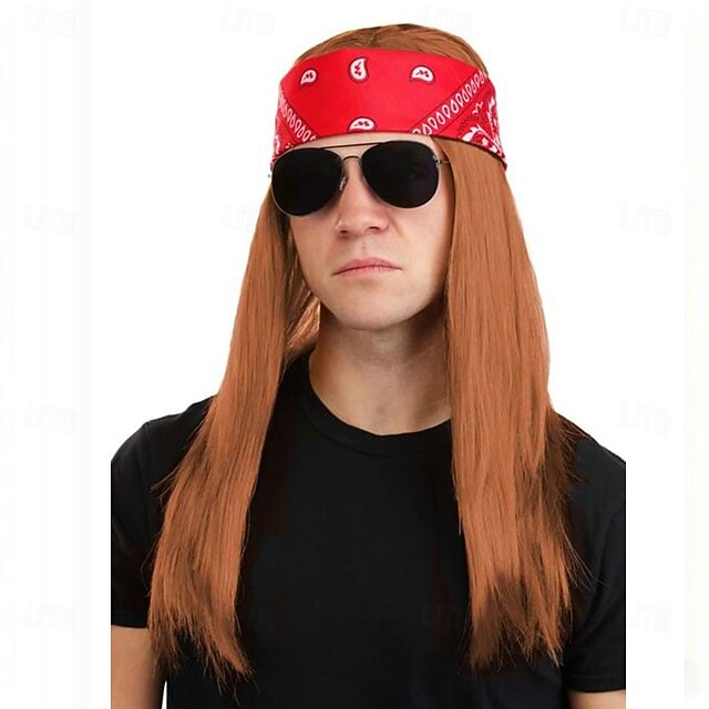 Synthetic Wig Straight With Headband Machine Made Wig Long Brown ...