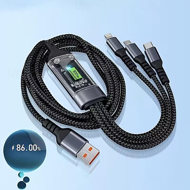 3-Pack Universal Fast Charging Cable, QC3.0 Nylon Braided Multi ...