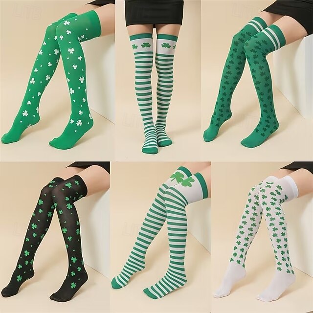 1 Paar St. Patrick's Day Partysocken, grüne Camouflage-Kniestrümpfe, 85 ...