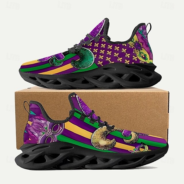 Women's Carnival Comfy Sneakers – Lightweight Cushioned Sole, Mardi ...