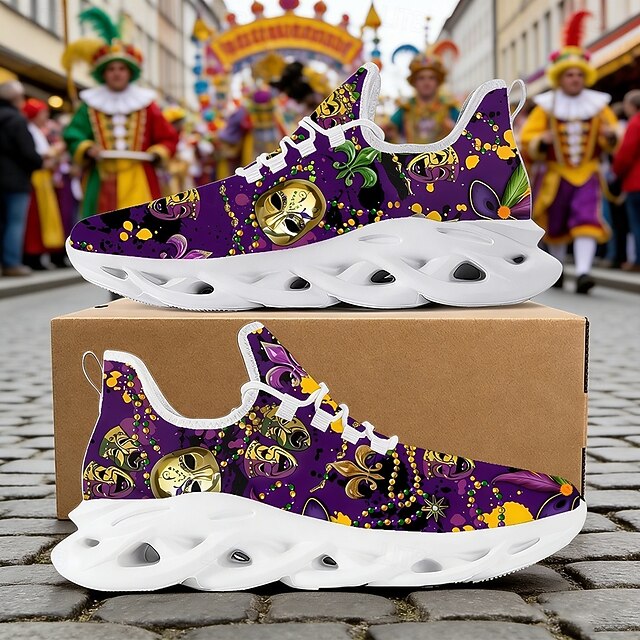Women's Carnival Comfy Sneakers – Lightweight Cushioned Sole, Mardi ...