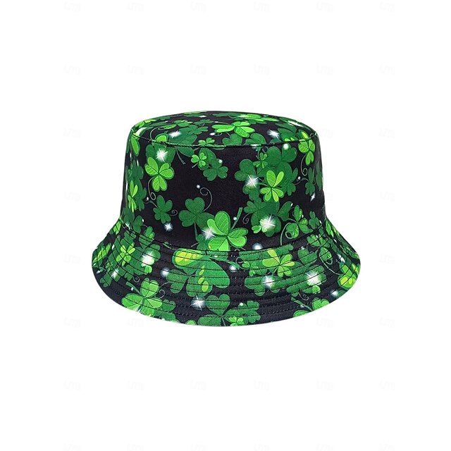 Women's Green Clover Print Bucket Hat – Fun and Stylish for St. Patrick ...