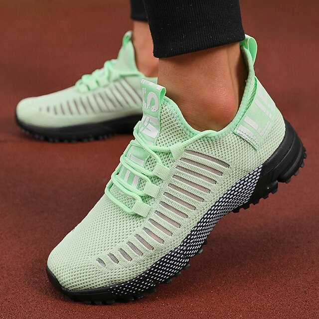 Men's Light Green Breathable Mesh Running Shoes, Lightweight Non-Slip ...