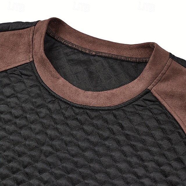 Men's Sweatshirt Waffle Sweatshirt Pullover Hoodie Sweatshirt Black ...