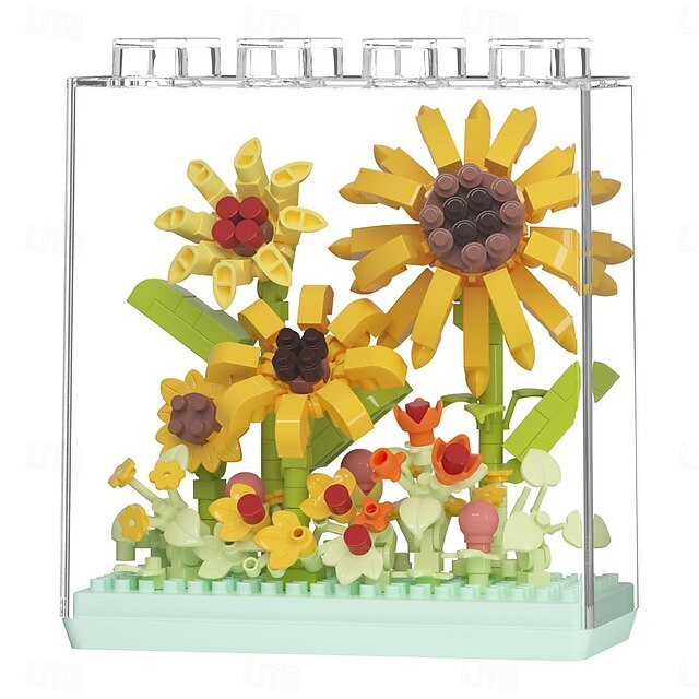 4D DIY Flower Building Blocks Set, Colorful Mini Brick Floral ...