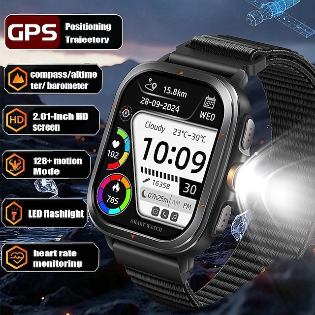 2025 New Outdoor 450mAh Large Battery Watches Men GPS Compass Altimeter ...
