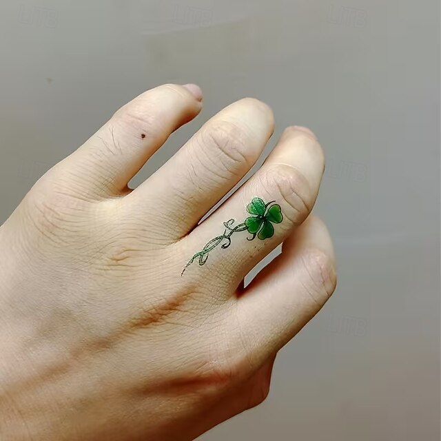 10PC St. Patrick 2026 Four-Leaf Clover Waterproof Temporary Tattoo ...