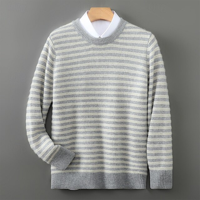Homme Pull Pull en laine Pull Tricoté Côtelé Tricoter Hauts Réguliers ...