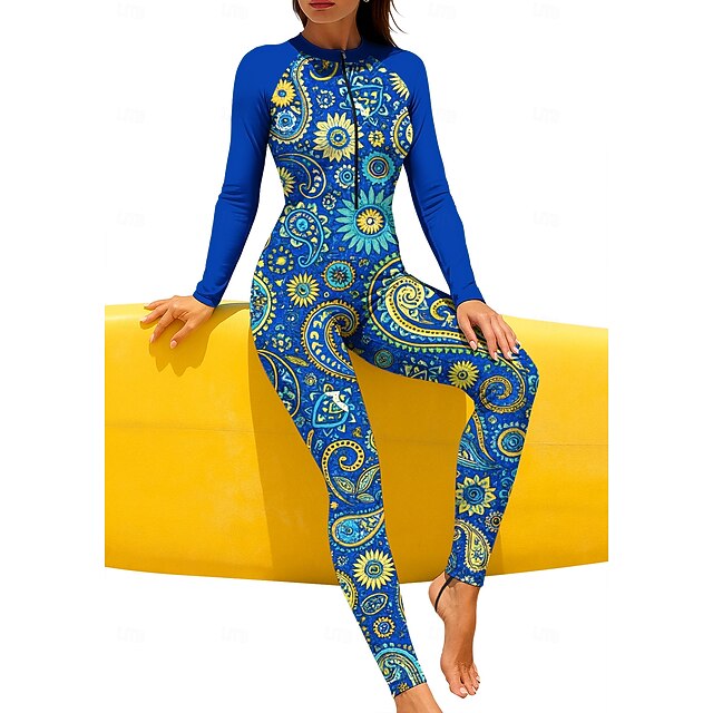 Women's Regular Rash Guard Full Body Rash Guard Bathing Suit Paisley ...