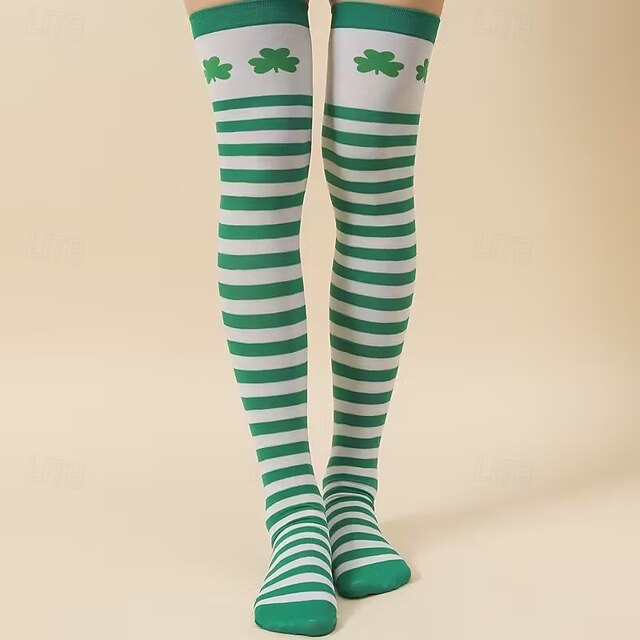 1 Paar St. Patrick's Day Partysocken, grüne Camouflage-Kniestrümpfe, 85 ...