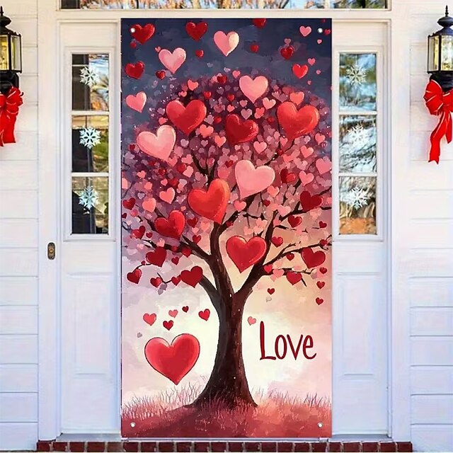 Valentine's Day Posters Door Cover Outdoor Banners Love Heart Cute ...