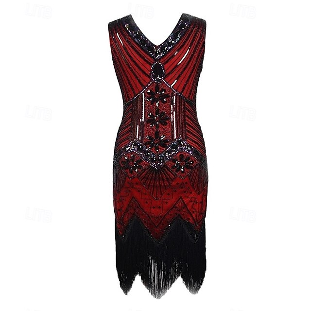 Set Roaring 20s 1920s Flapper Dress Faux Fur Shawl with Accessories The ...