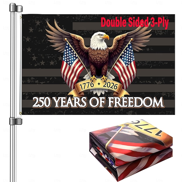 250th Anniversary USA Flag, Double-Sided 3-Ply, 250 Years of Freedom ...