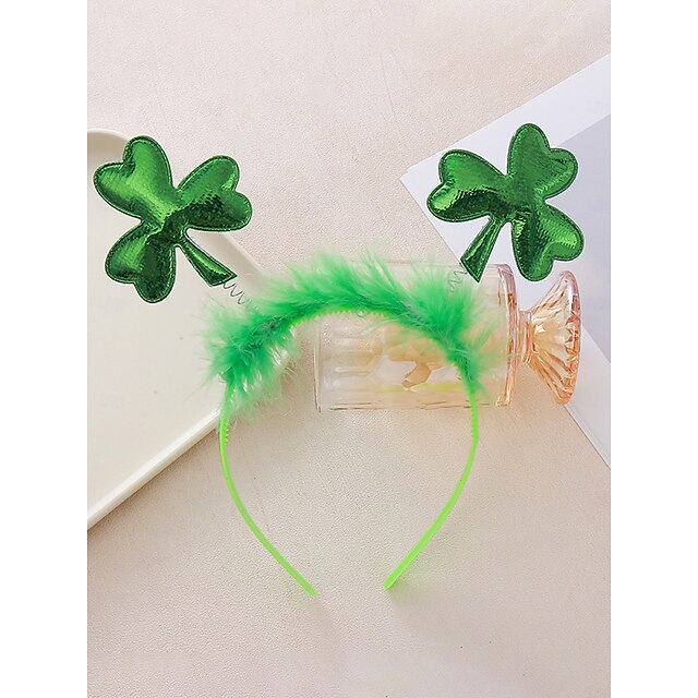 St. Patrick's Day Shamrock Headband - Green Glitter Clover Hair Hoop ...