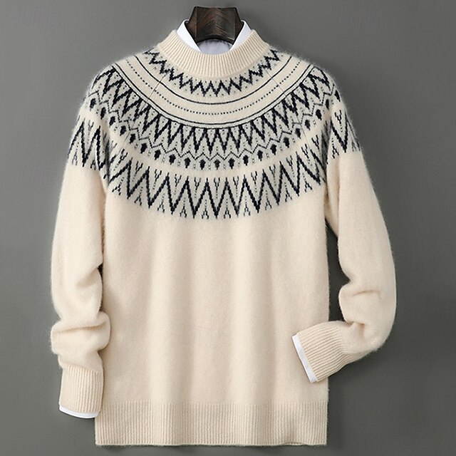 Homme Pull Pull Fair Isle Pull Tricoté Côtelé Tricoter Hauts Réguliers ...