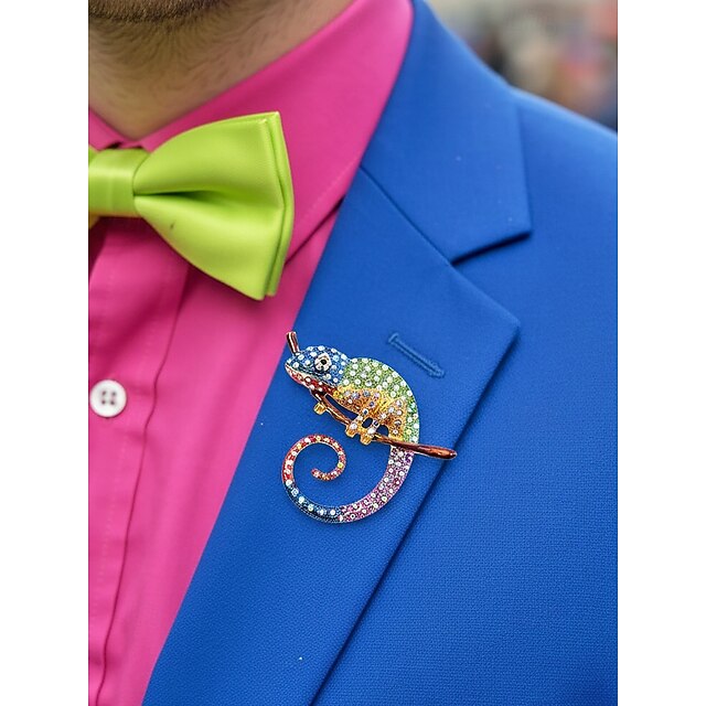 Men's Alloy Chameleon Brooch, Multiple Colors Available, Perfect for ...