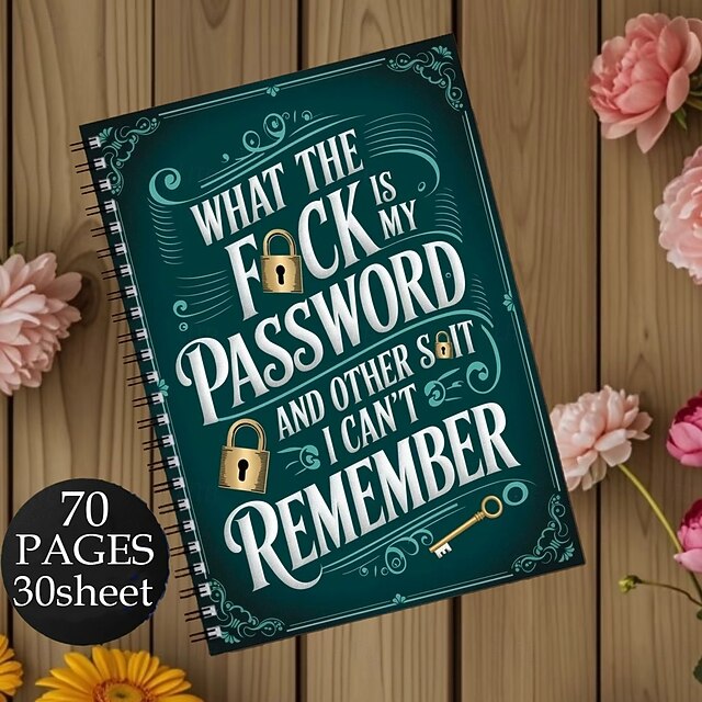 Spiral Password Notebook - Secure Password Organizer with Lock Design ...