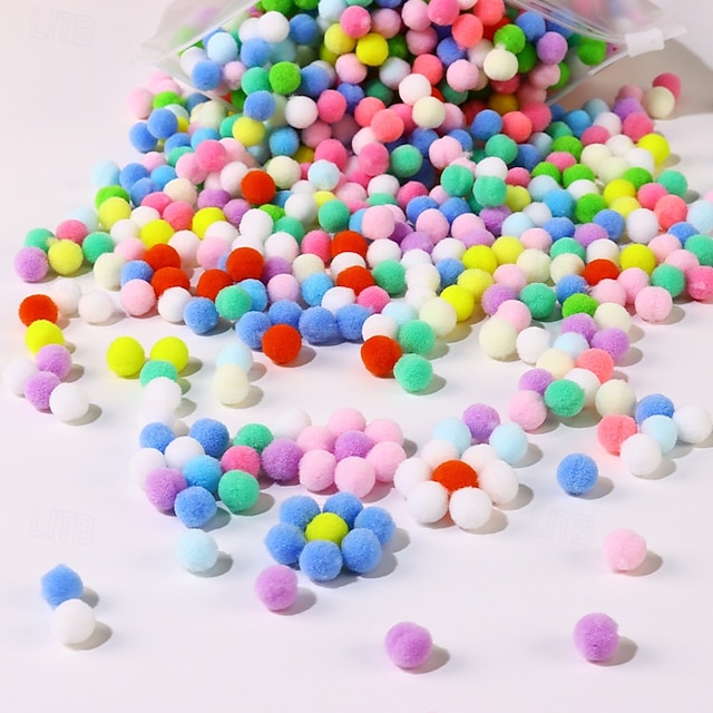 Pom-pom painting children's craft DIY material kit pom-pom collage ...