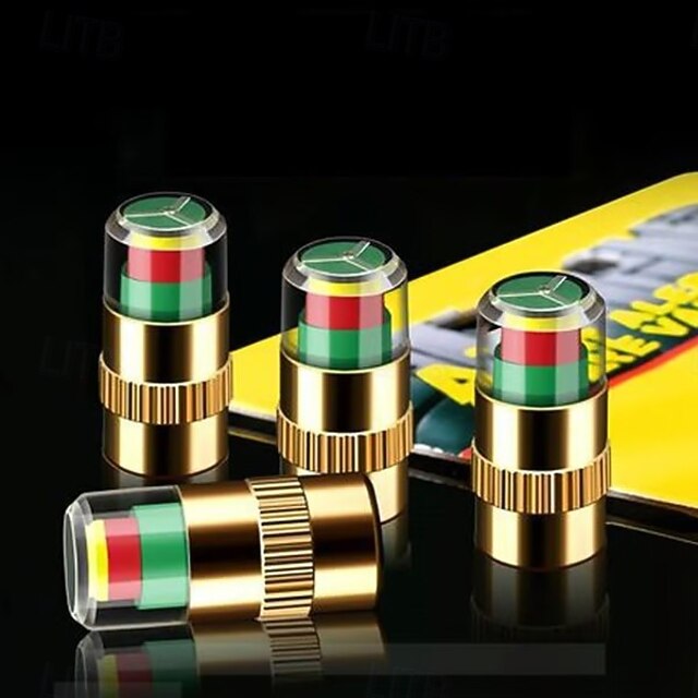 12pcs Car Tire Pressure Monitor Valve Stem Caps 3-Color Eye Alert Valve ...