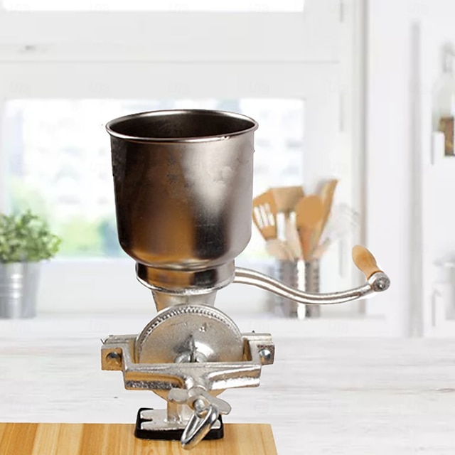 Hand Crank Grain Mill , Cast Iron Table Clamp Manual Corn Grain Grinder ...