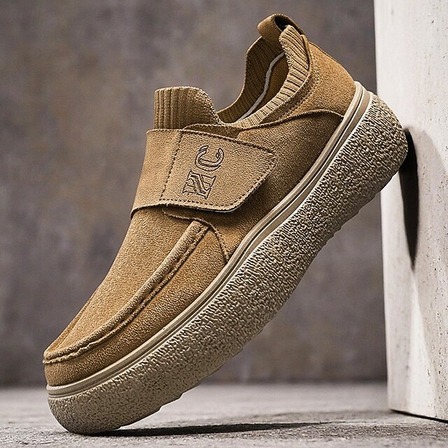 Men's Vintage Daily PU Leather Comfortable Lace-up Dark Grey Black ...