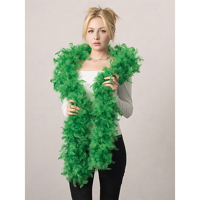 Women's Scarf Feather Solid Color St. Patrick's Day Carnival Costumes ...