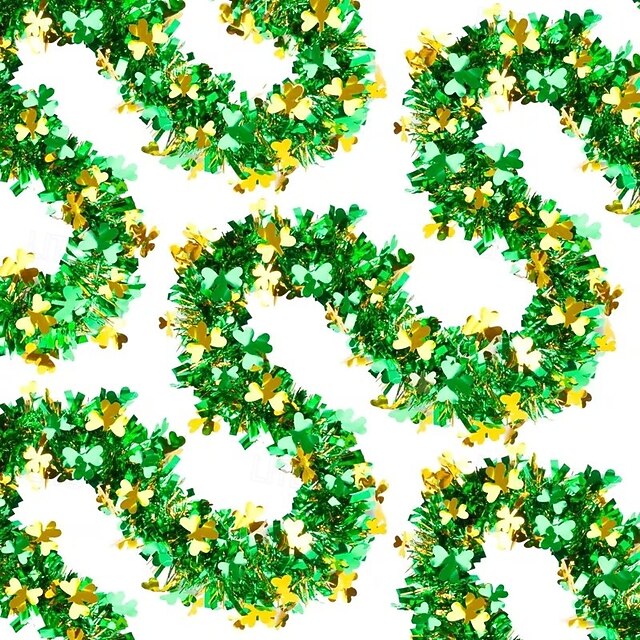 2PCS Total 10 Meters St. Patrick's Day Metallic Wire Garland - Shamrock ...