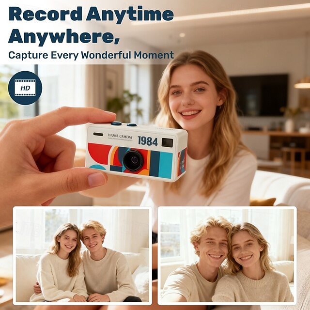 Mini Keychain Camera 1080P FHD Mini Retro Digital Camera Tiny Portable ...