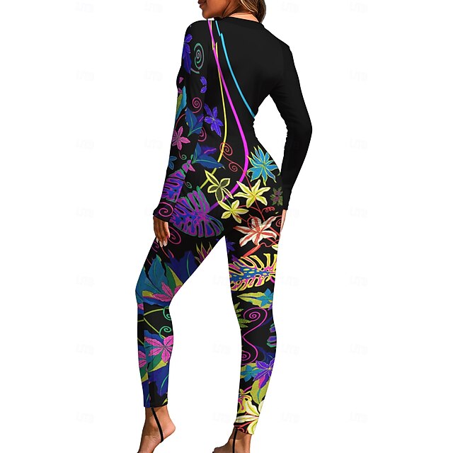 Women's Regular Rash Guard Full Body Rash Guard Bathing Suit Floral ...
