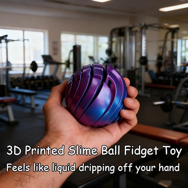 3D Printed Fidget Ball Toy, Slime Dynamic Gear Sphere Stress Relief ...