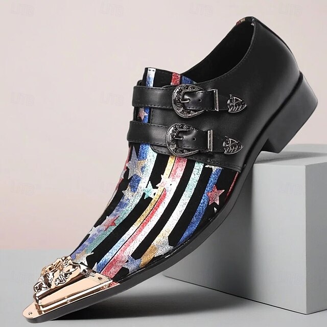 Men's Mardi Gras Colorful Abstract Print Formal Shoes – Stylish ...