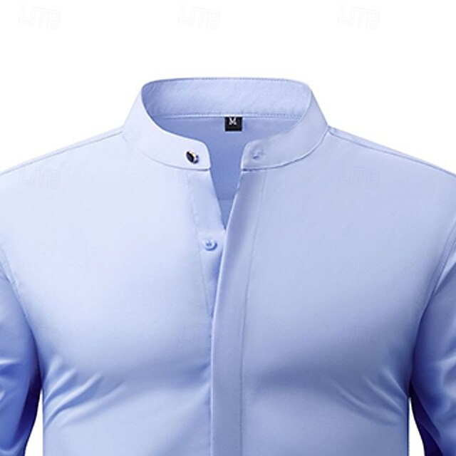 Men's Shirt Dress Shirt Button Up Shirt Color Block Daily Business ...