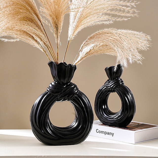 1PC A Modern Resin Material Simple Circular Knot-shaped Vase is ...