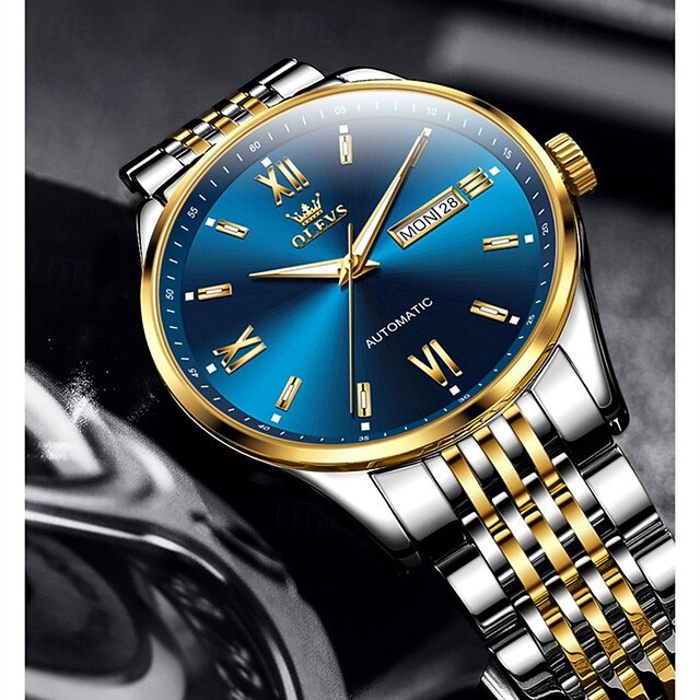 The New Olevs Men'S Business Watch With Luminous Calendar Day Display ...