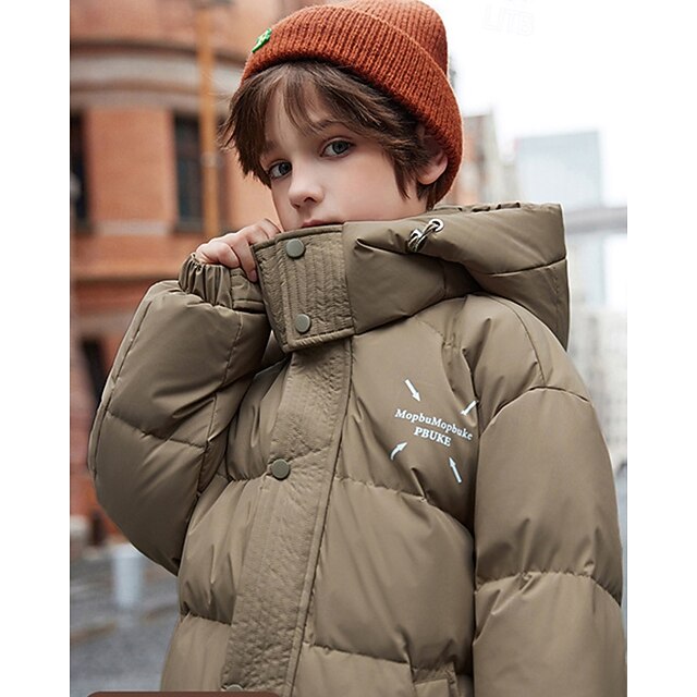 Kids Boys' Down Jacket Hoodie Jacket Puffer Jacket Outerwear Color ...